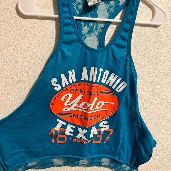 Exist | Tops | Lacy Blue San Antonio Yolo Tank | Poshmark